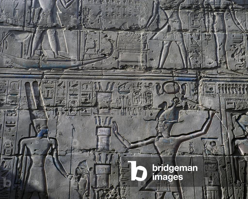 Image of Queen Hatshepsut before God Amun, detail from scenes of ...