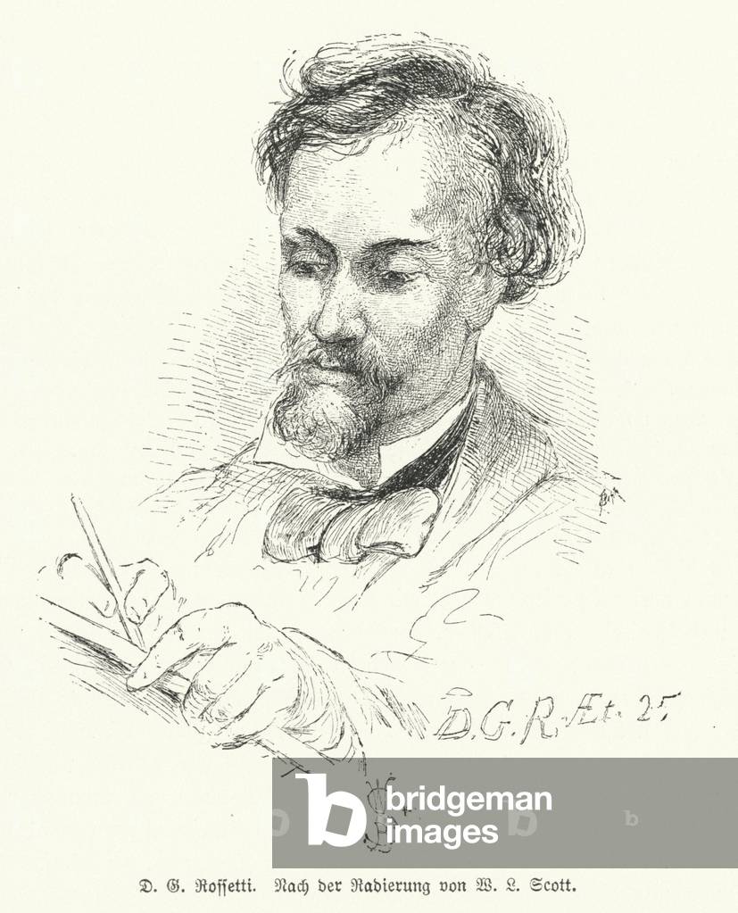 Image of Dante Gabriel Rossetti, British poet, illustrator, painter and ...