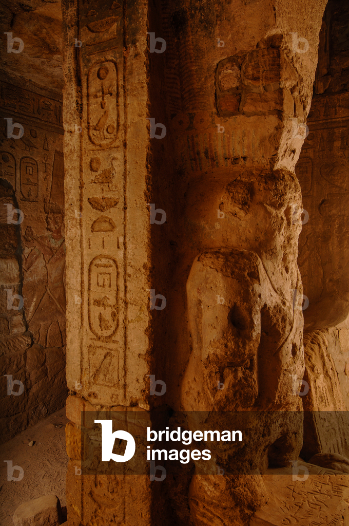 Image of Taharka Temple interior, details, God Bes,Gebel Barkal,Temple ...