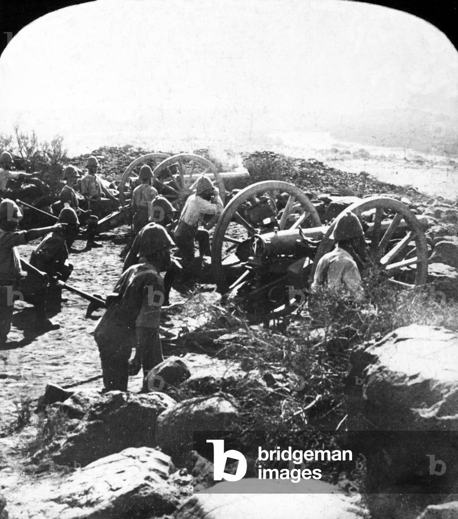Cape Garrison Artillery making it hot for the Boers across Modder River ...