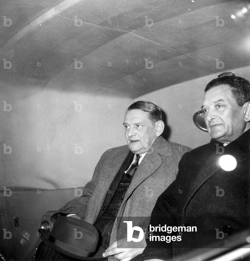 Image of French President Rene Coty (L) After Election here With Joseph