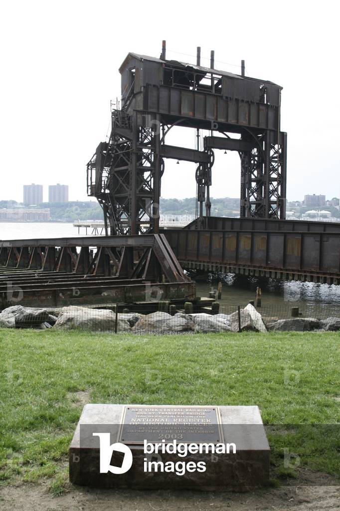 Image of 69th St. Transfer Bridge Monument, Hudson River, New York, USA