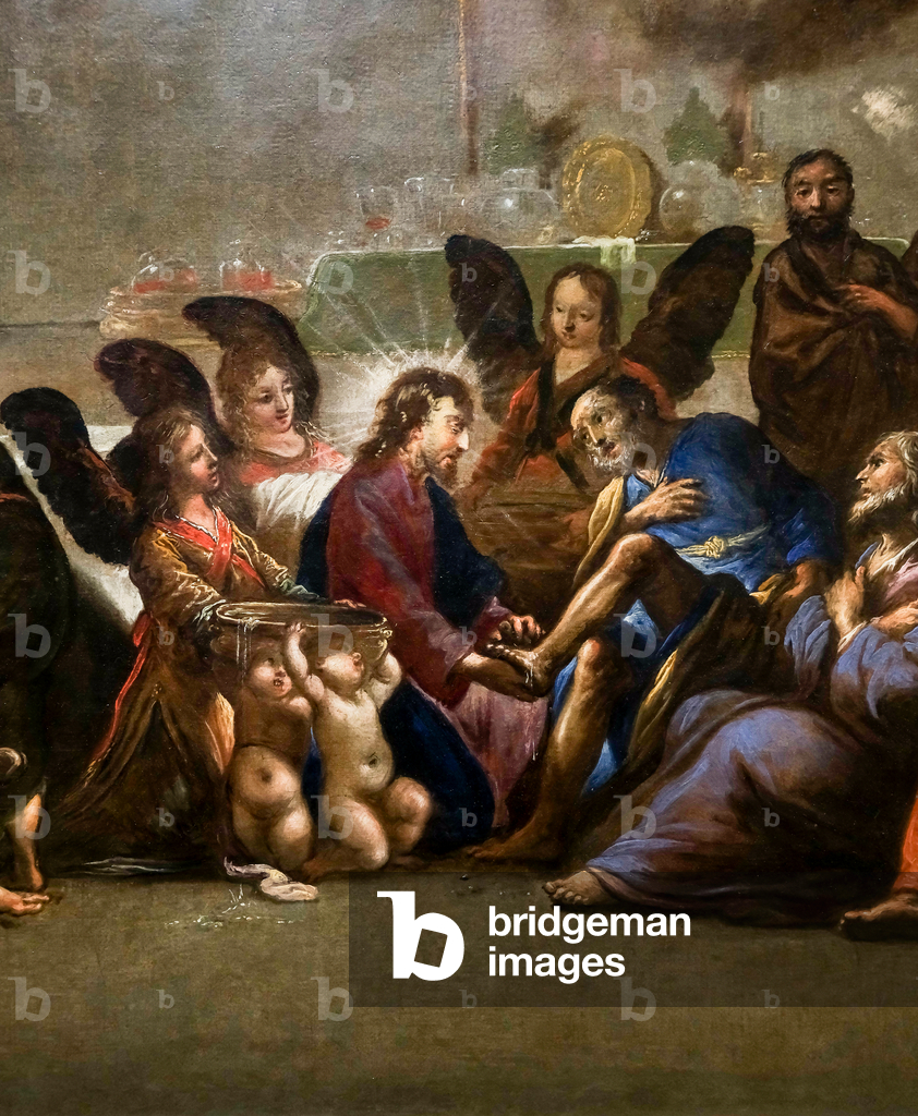 Image of The Washing of the Feet, 1653, detail (Oil on canvas) by ...