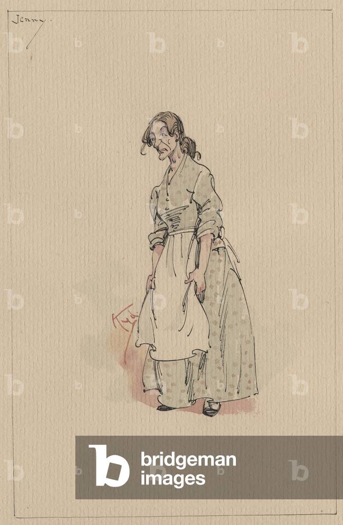 Image of Jenny, c.1920s (pen & ink with w/c on paper) by Clarke, Joseph ...