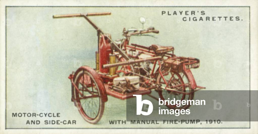 Image of Fire-Fighting Appliances: Motor-Cycle and Side-Car with Manual ...