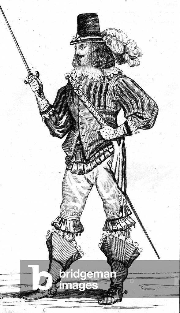 Image of French vintage clothes XVI century Luis kingdom XIII, King of