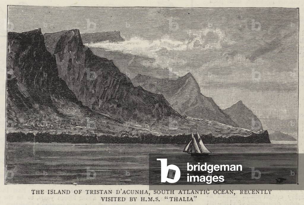 Image of The Island of Tristan d'Acunha, South Atlantic Ocean, recently ...