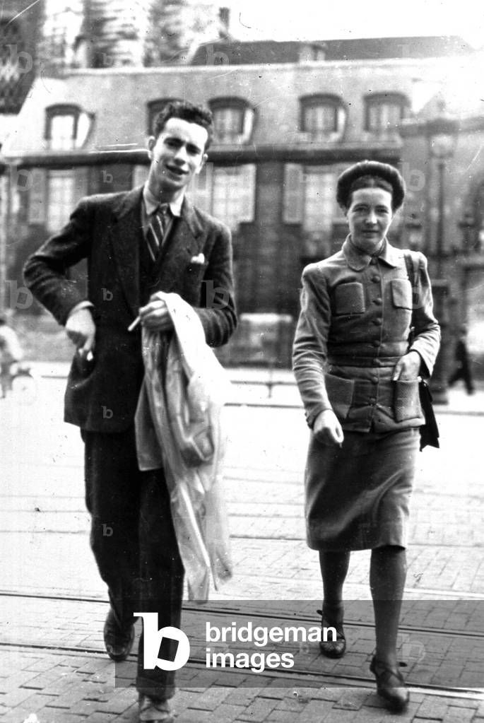 Image of writer Simone de Beauvoir and director Alexandre Astruc c ...