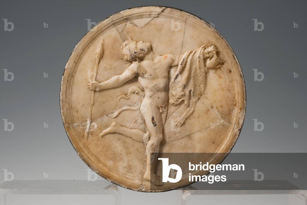 Image of Roman art: Villa of Diomedes - Oscillum with Dancing Satyr by ...