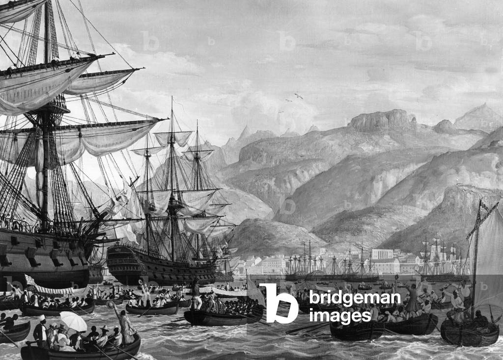 Image of The people of Port Louis Ile de France (now Maurice by Alaux ...