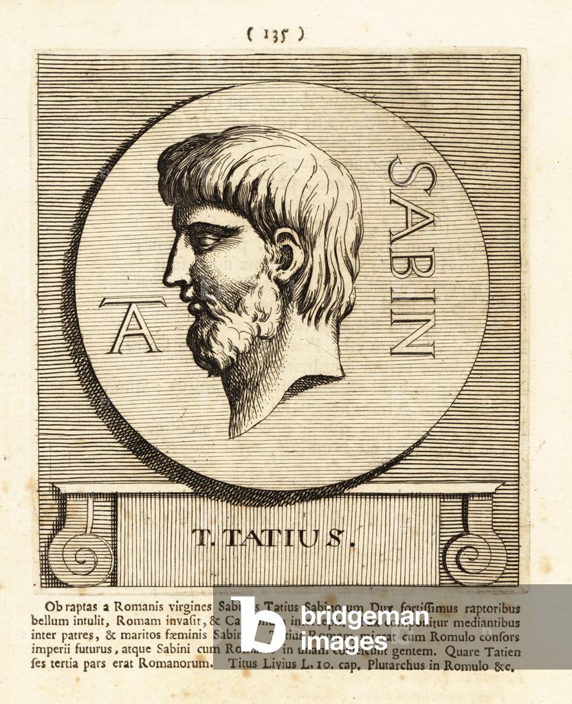 Image of Titus Tatius, king of the Sabines and joint-ruler of Rome,1734 ...