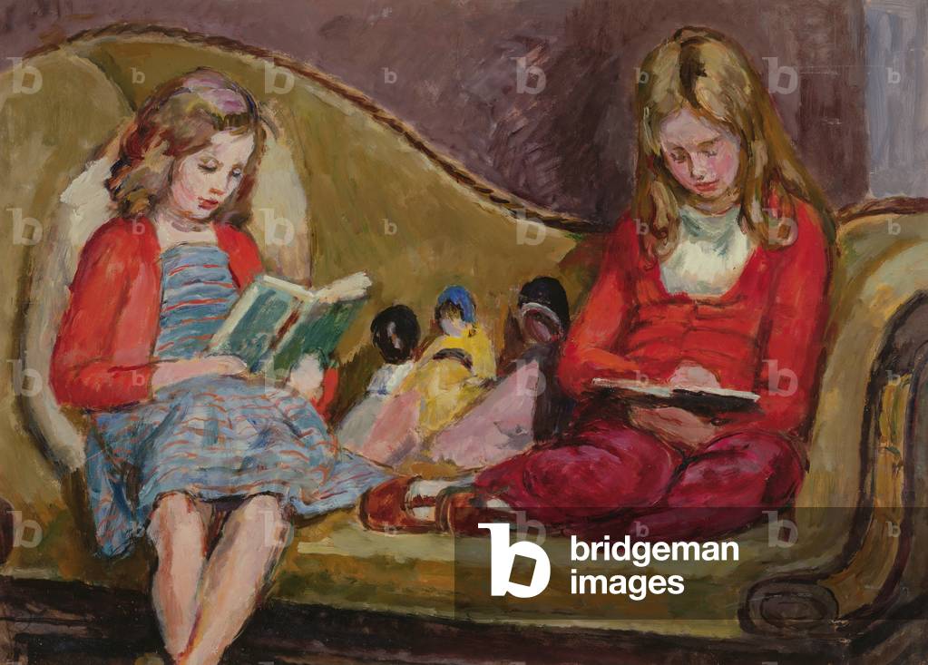 Image of Henrietta & Amaryllis Garnett on Sickert's sofa in Charleston ...