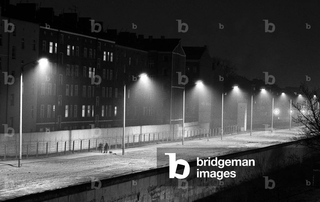 Image of Berlin Wall Night Death Strip to the Bernauer Road Landscape