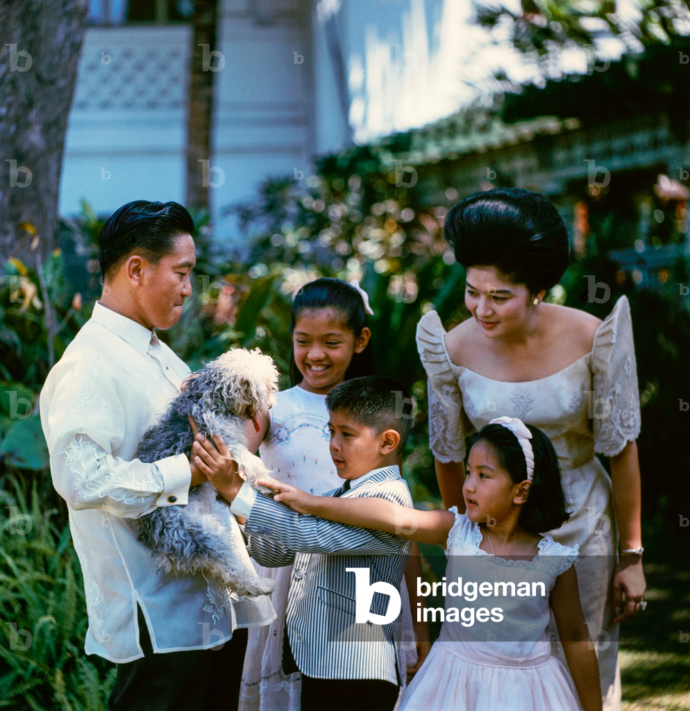 Image of Ferdinand Marcos, wife Imelda, son Bongbong and daughters, 1966 (photo) by Spiegel, Ted