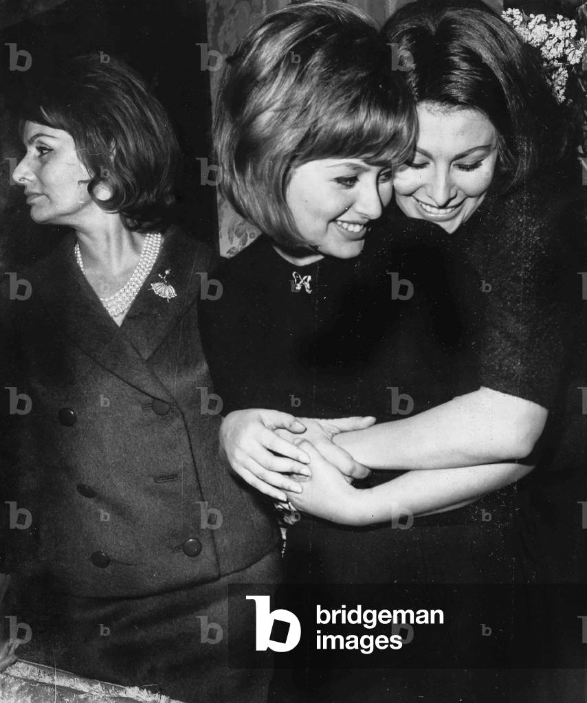 Image of Sophia Loren with her Sister Maria and Mother Romilda Villani,