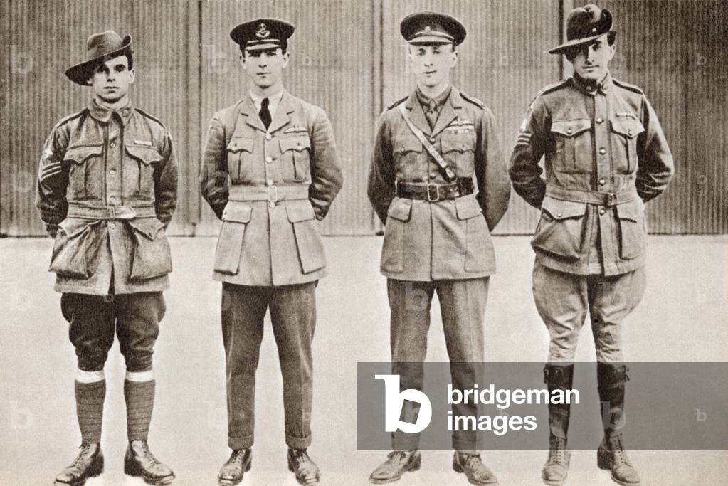 Image of Sir Ross Macpherson Smith, (third from the left) and his