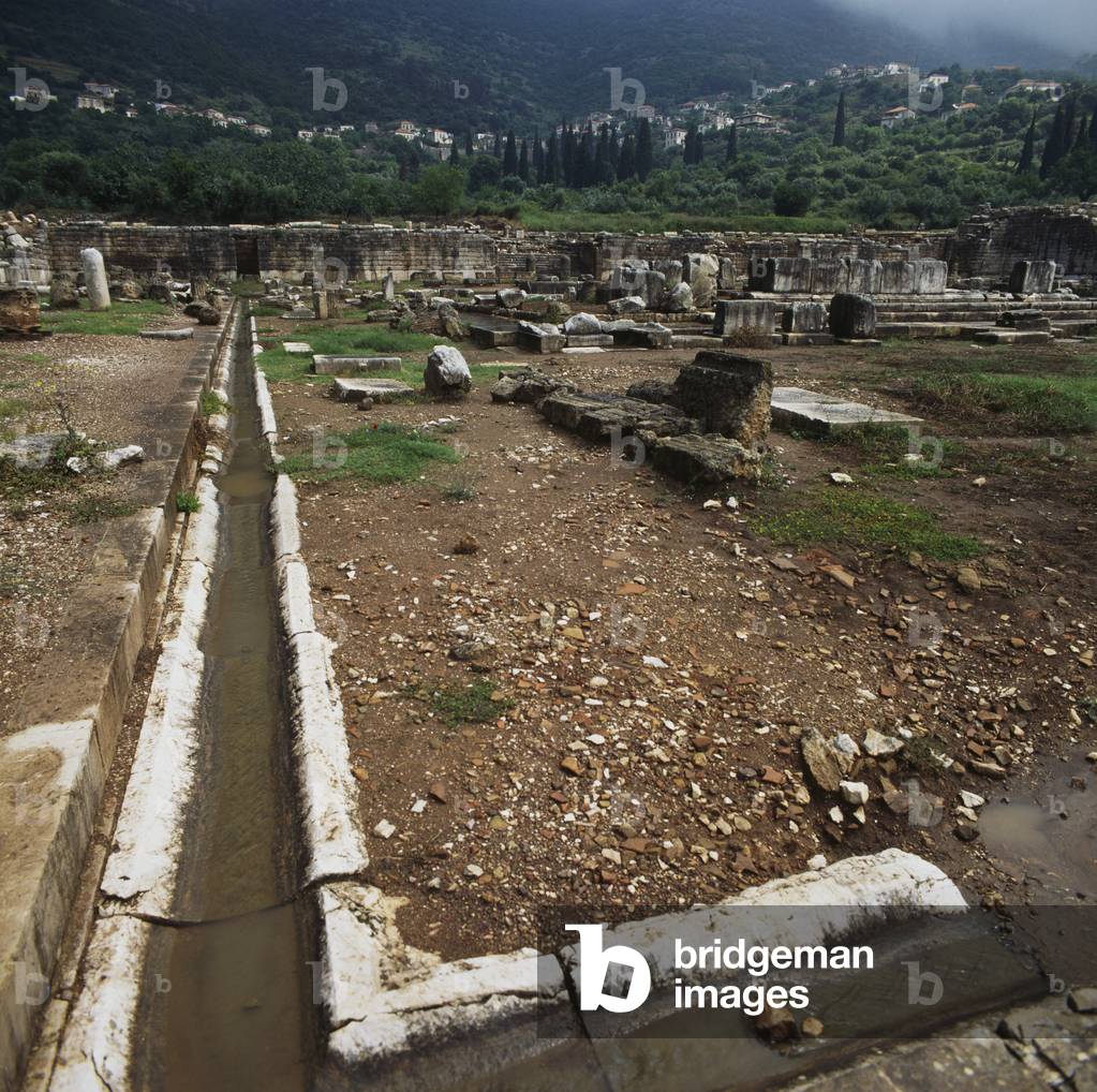 Image of View of the archaeological site, ancient city of Messene ...