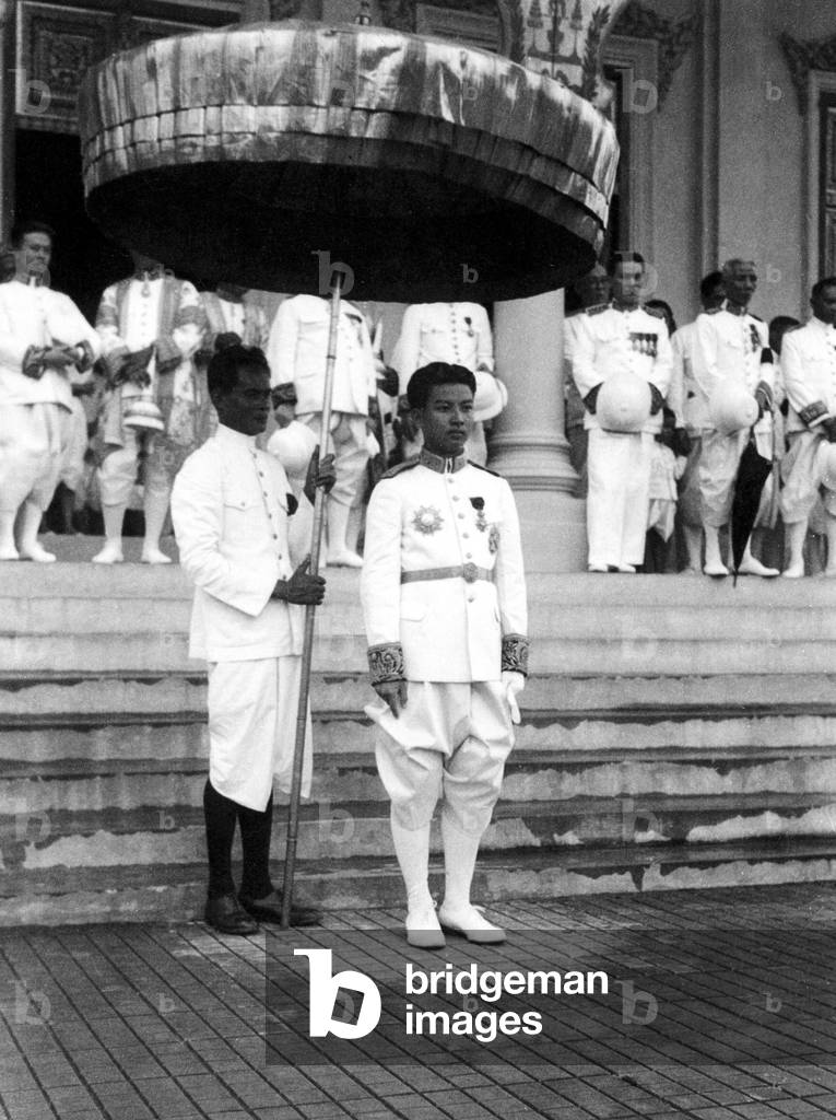 Image of Prince Norodom Sihanouk king of Cambodia during his corornation in