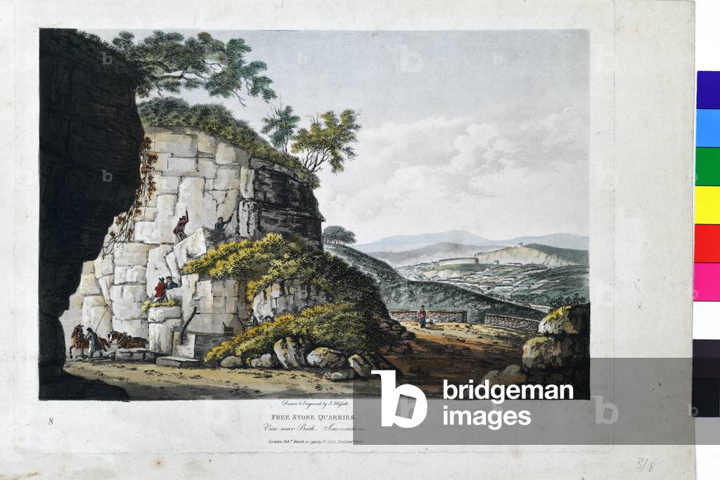 Image of Free Stone Quarries. View near Bath, Somersetshire, 1798 (hand ...