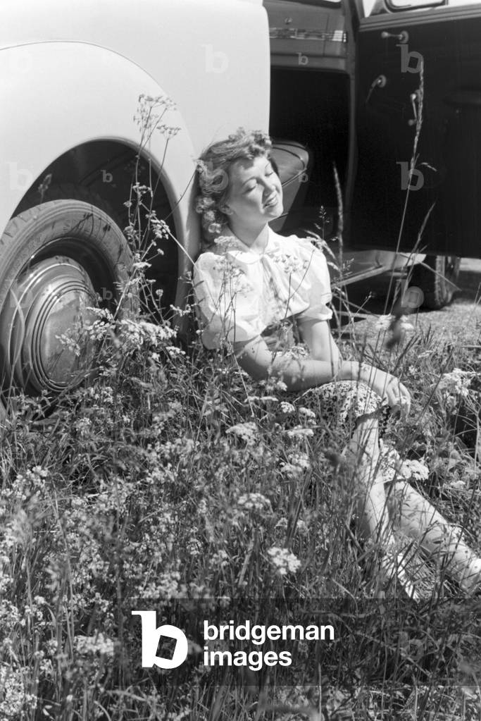 Image of The Austrian actress on her holidays, Germany 1930s (b/w photo)