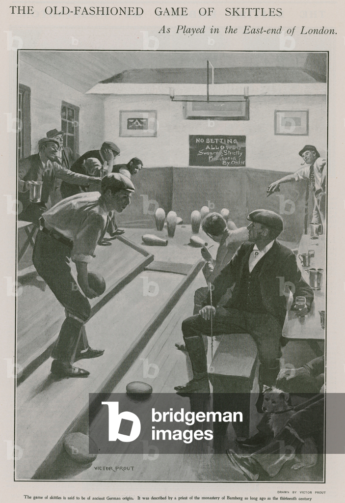 Image of The old-fashioned game of skittles as played in the East-end ...