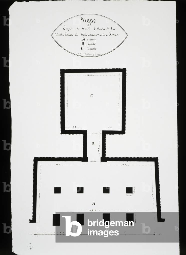 Image of Layout of the temple of Pakhet, illustration by Gaetano Rosellini