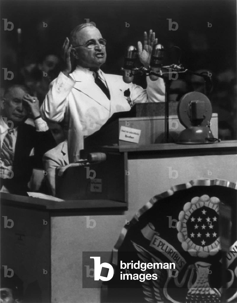 Image of President Harry Truman delivering his acceptance speech at ...
