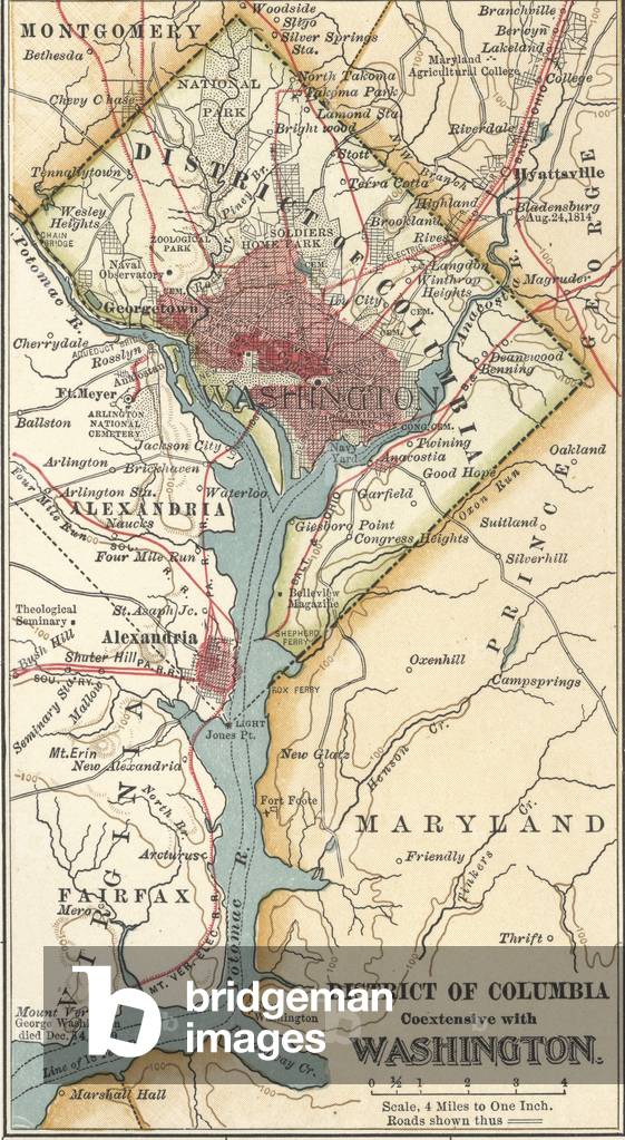 Image of Map of Washington DC, c.1900 (engraving)