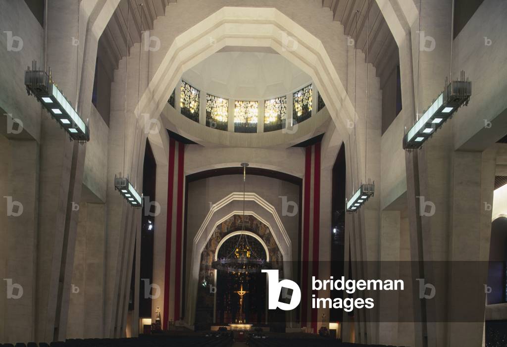 Image of Interior of Saint Joseph's Oratory of Mount Royal at sunset,