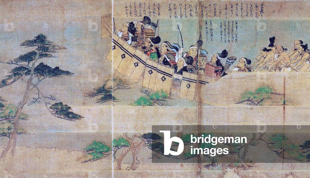 Image of Japan: Mongols and Japanese engaged in warfare; Japanese await ...