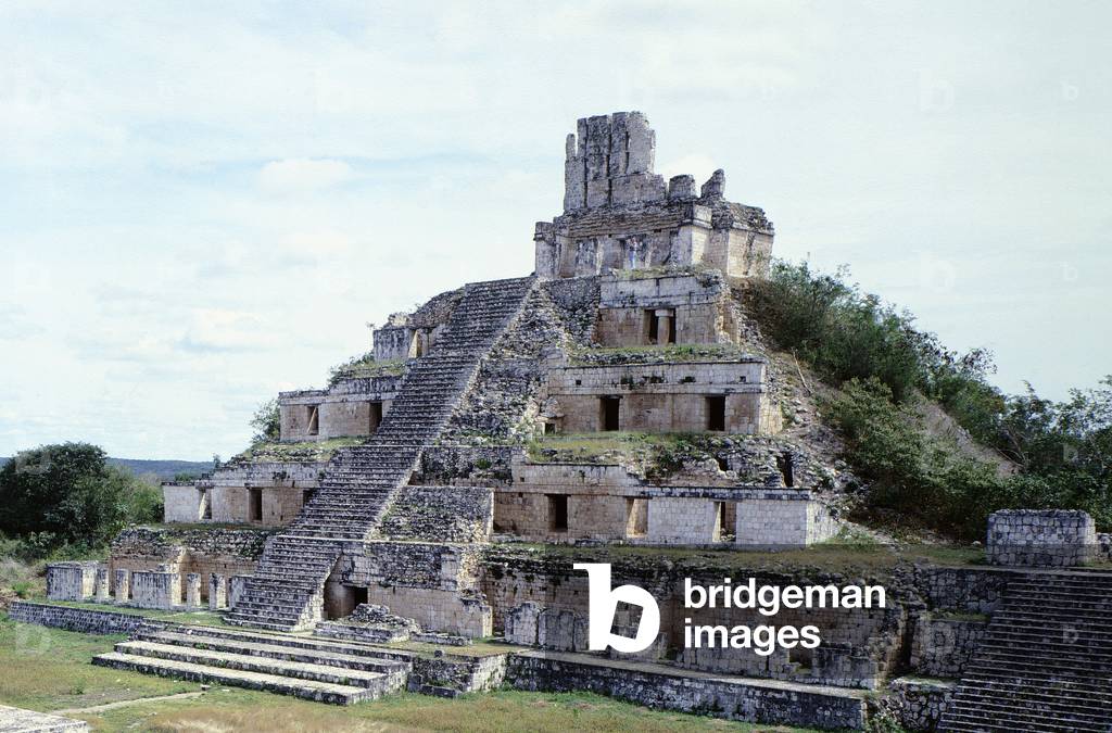 Image of The Acropolis with the pyramid, building on five floors, Edzna