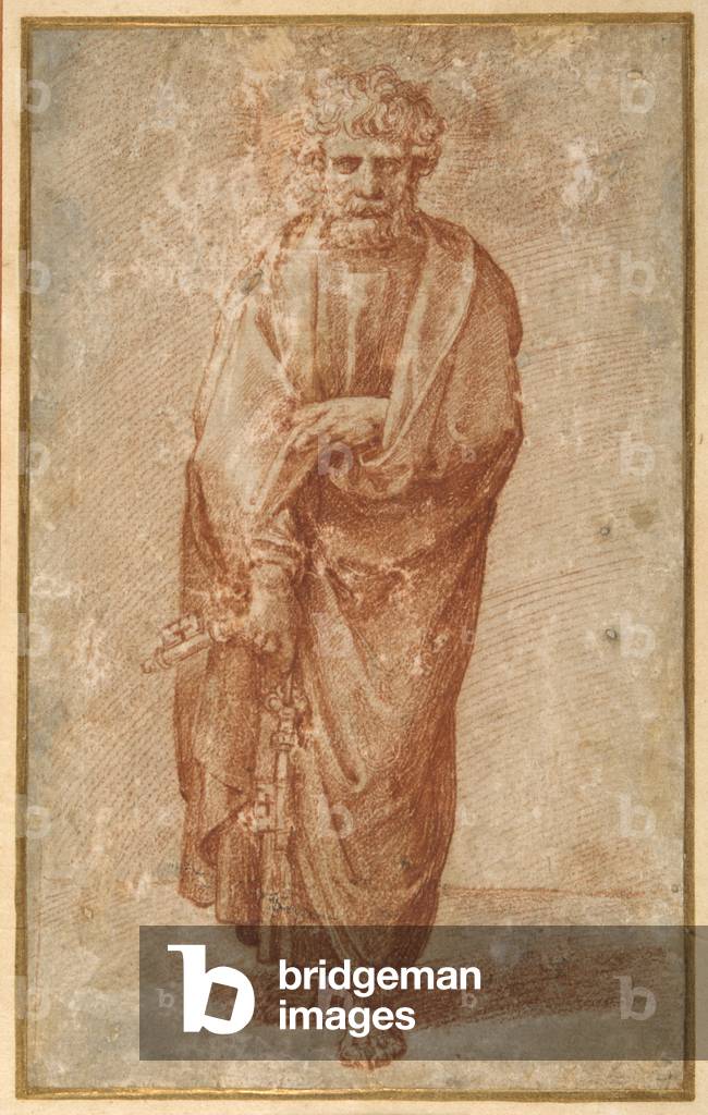 Image of The Twelve Apostles: St. Peter, 1518-20 (chalk on paper) by ...
