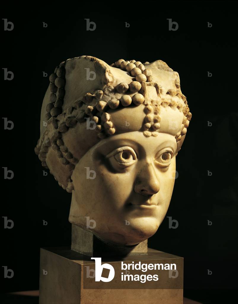 Image of Marble sculpture depicting Empress Arianna's head, from ...