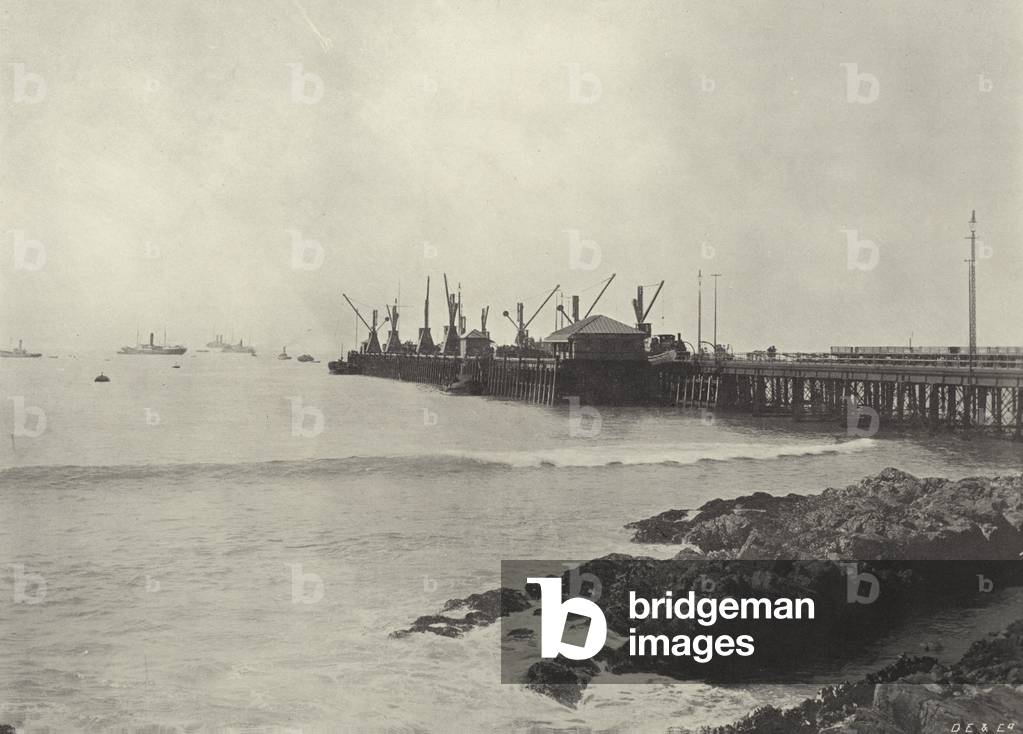 Image of The Jetty, from Railway Embankment, Port Elizabeth (b/w photo ...