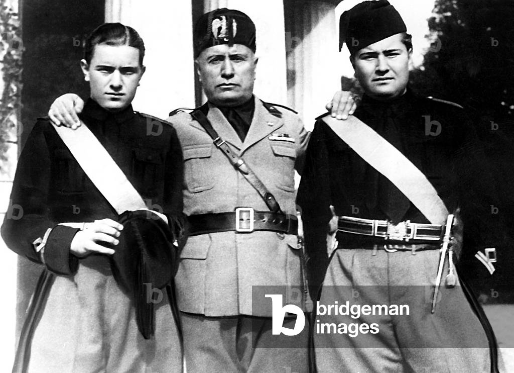 Image of BENITO MUSSOLINI, with his two oldest sons, May 1, 1938