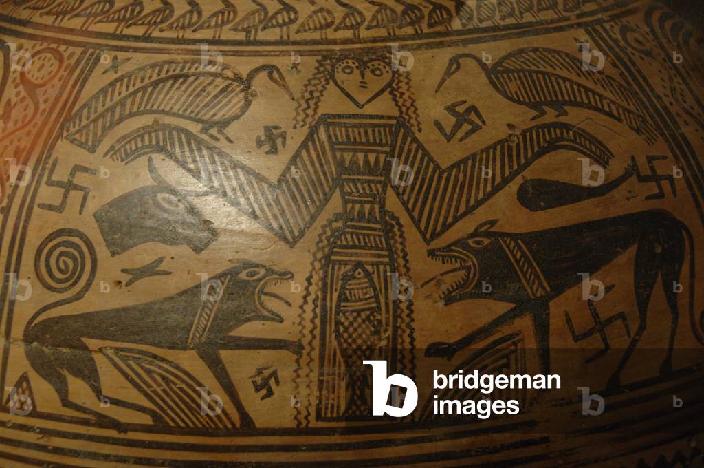 Greek Art. Archaic period. Greek pithos decorated with the great nature ...