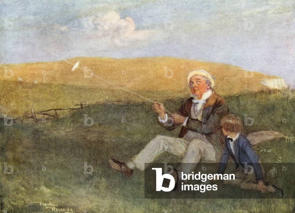 Image of Mr. Dick and his Kite (colour litho) by Reynolds, Frank (1876 ...
