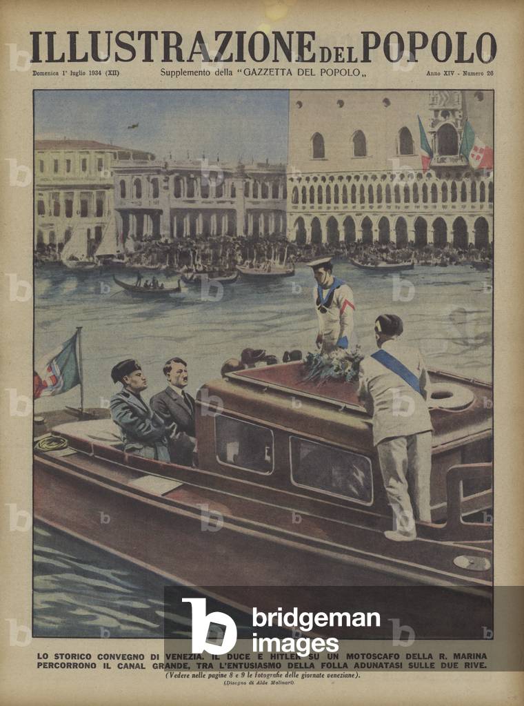 Image of Hitler and Mussolini meeting for the first time at the by ...