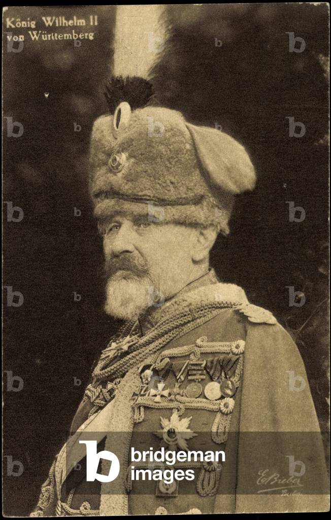 Image of King Wilhelm II of Württemberg, uniform, hat