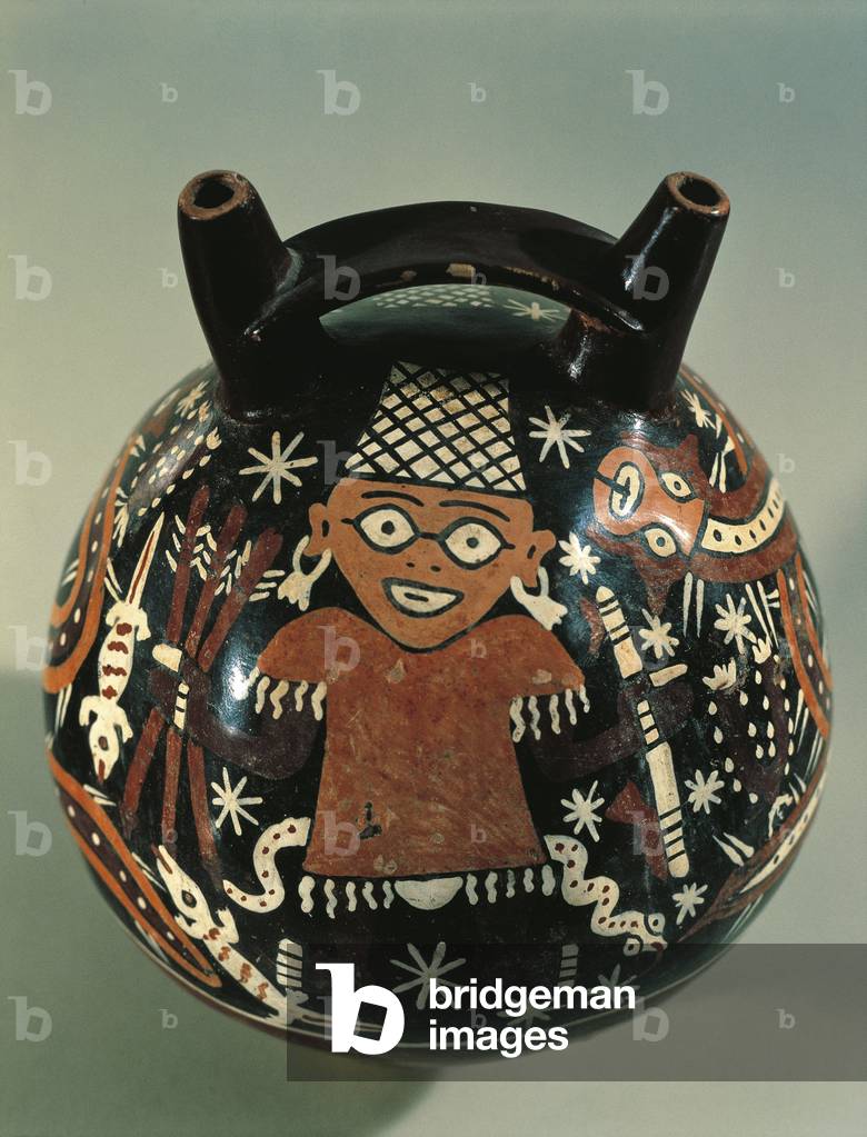 Image of Vase depicting a shaman, Nazca culture, Pre-Inca civilization ...