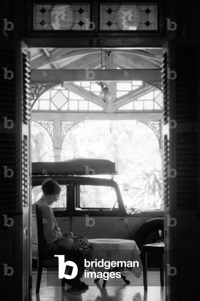 Image of Profile of Jan Grey reading, C19th timber-frame house., 2013 ...