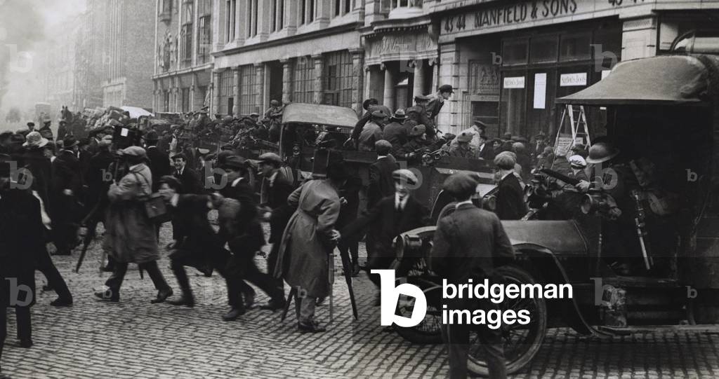 Image of A convoy of Black and Tans, an armed auxiliary force by Irish ...