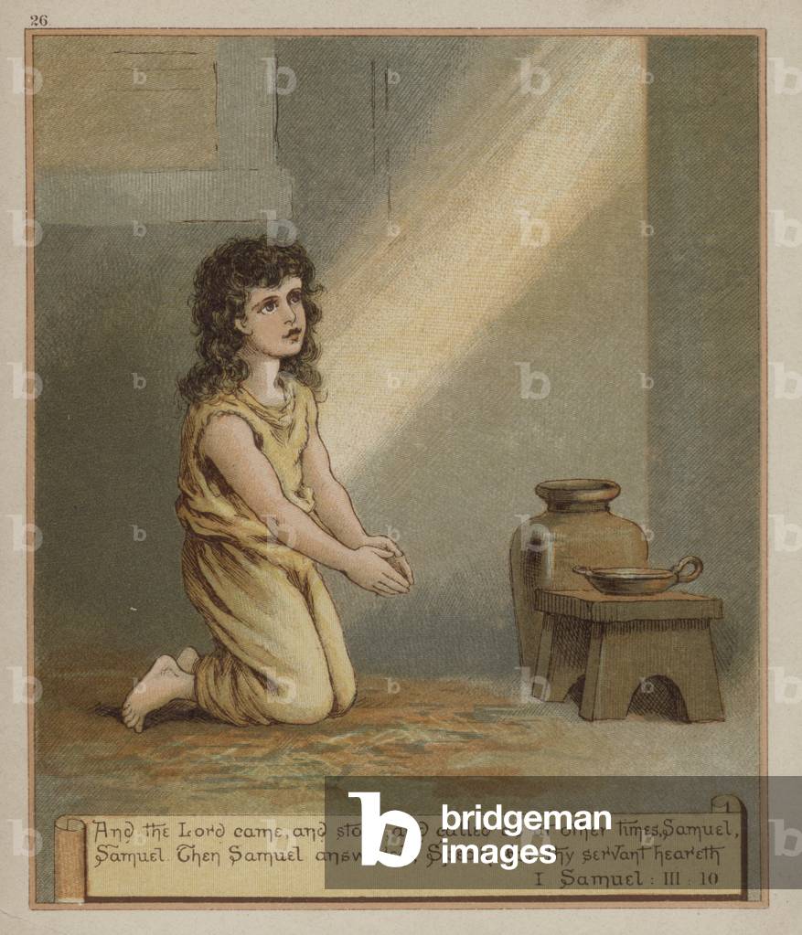 Image of The boy Samuel (colour litho) by Andre, Richard (1834-1907)