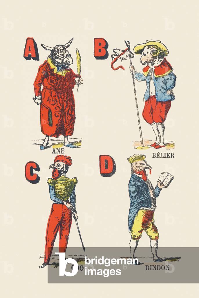 Image of ALPHABET OF GROTESQUES - A B C D, circa 1890 by French School ...