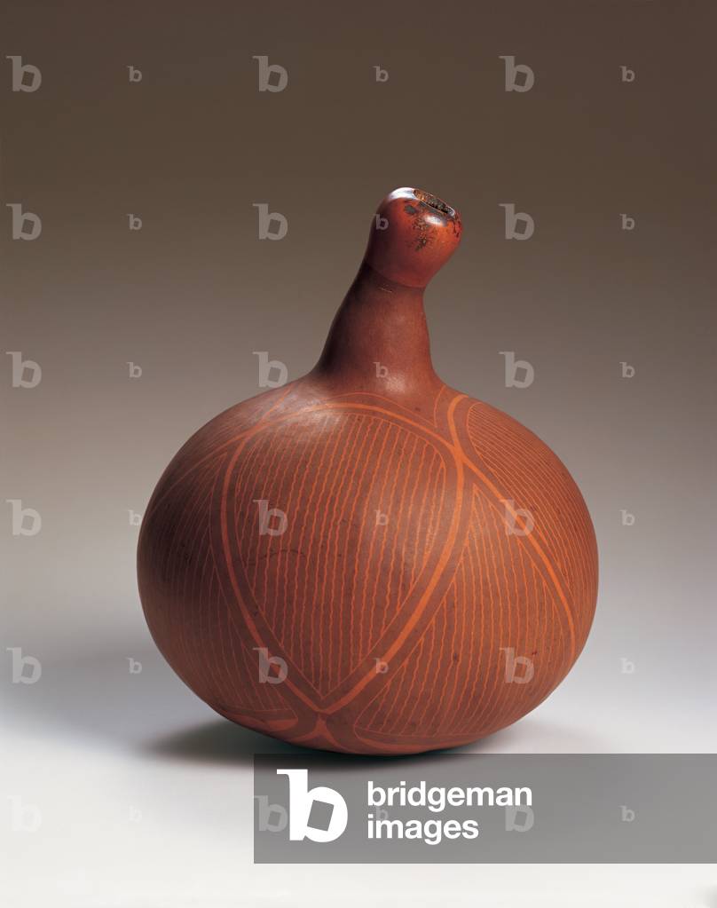 Image of Ipu hue wai pawehe, water bottle, 18th century (gourd) by ...