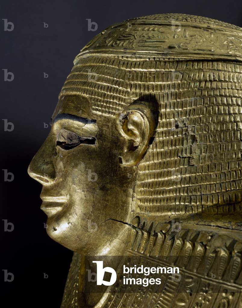 Image of Gilded anthropomorphic sarcophagus of Tacheretpaankh, Detail ...