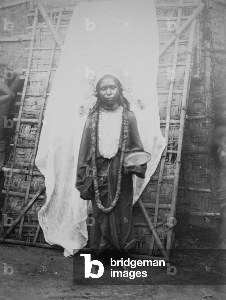 Image of Young Indian girl in Calcutta, c.1890 (b/w photo)
