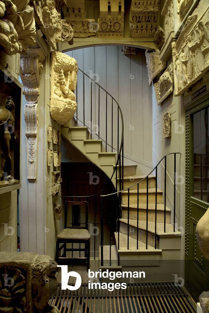 Image of Wooden staircase from the Museum Corridor to Soane's Students ...