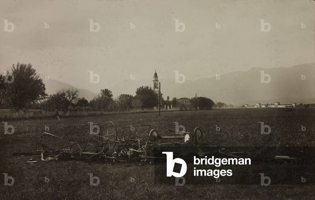 Image of Carbonized remains of Nieuport biplane piloted by Sergeant ...