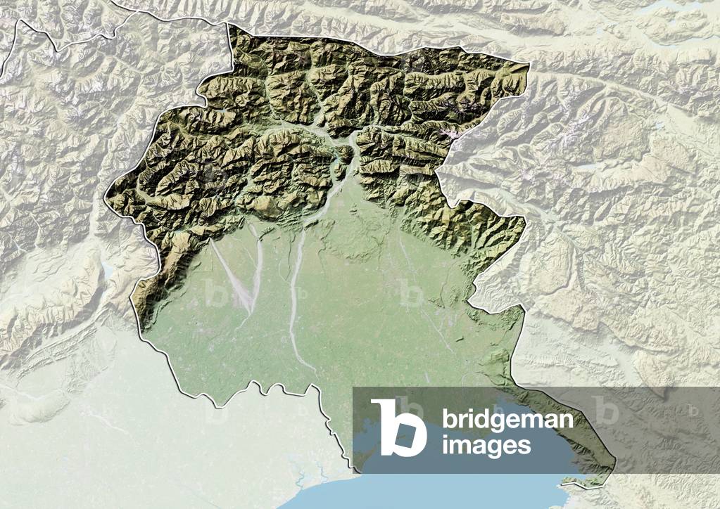Image of Region of Friuli-Venezia Giulia, Italy, Relief Map